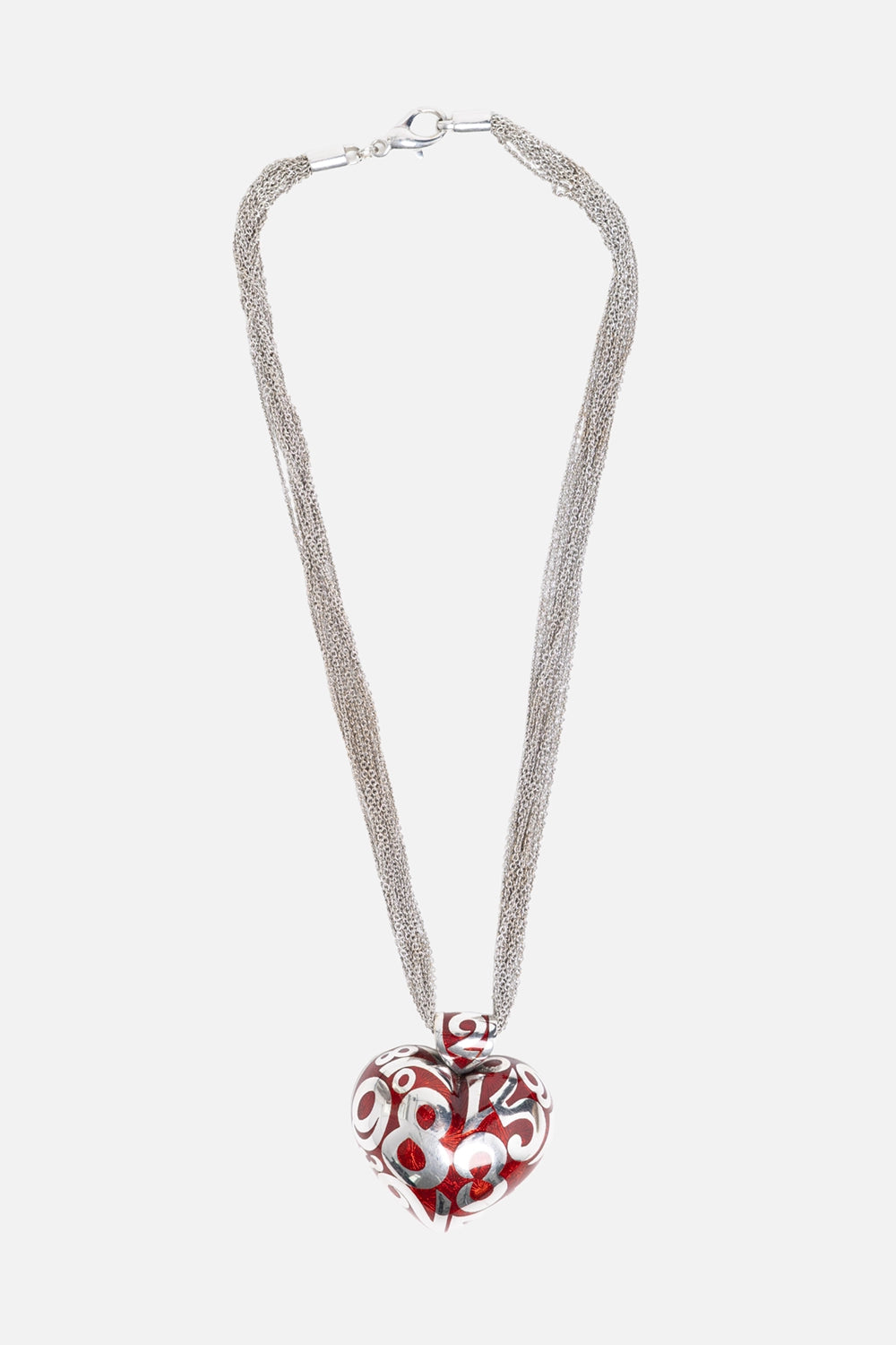 Enamel Talisman Heart Necklace in Red | Pre-owned Franck Muller